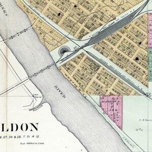 1893 Map of Wapello County Iowa Eldon - Etsy
