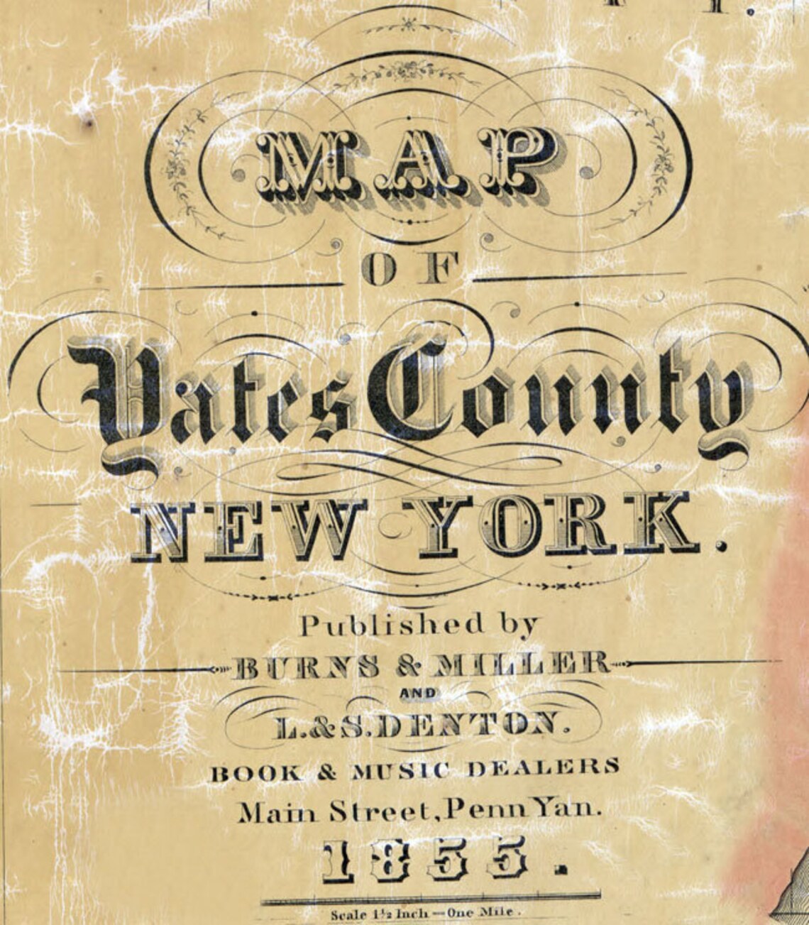 1855 Map of Yates County New York - Etsy