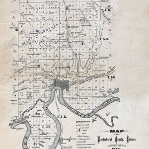1876 Map of Vanderburgh County Indiana - Etsy