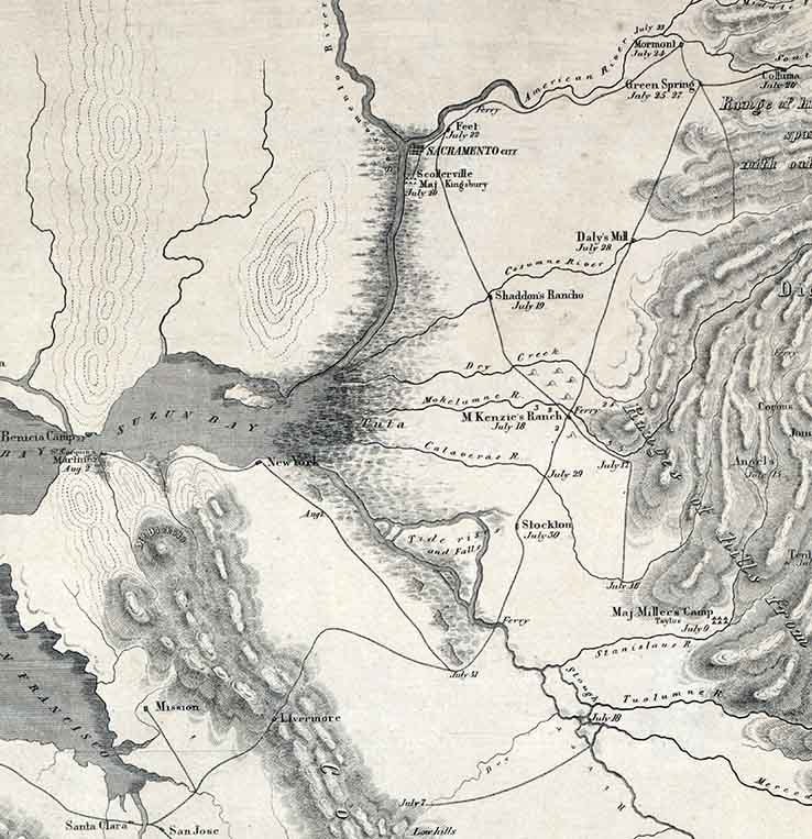 1849 Map of Mining Districts California - Etsy