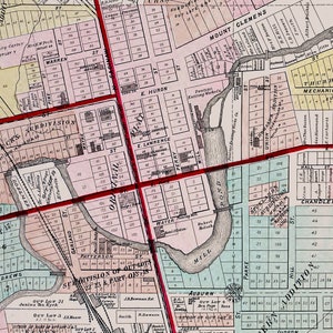 1896 Map of Pontiac Oakland County Michigan - Etsy