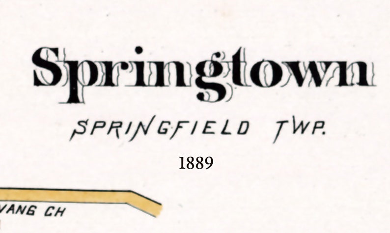 1891 Town Map of Springtown Bucks County Pennsylvania - Etsy