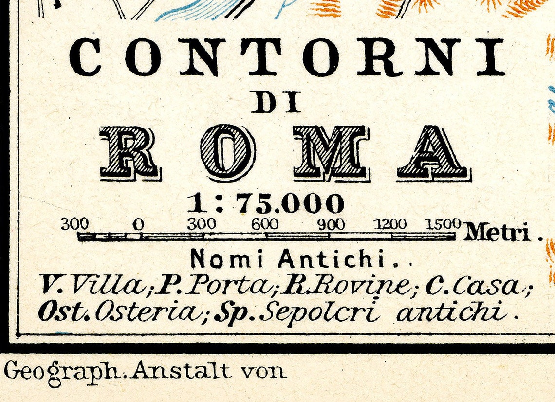 1910 Map of Rome Italy and Environs by Baedeker - Etsy