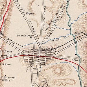 1863 Map of Gettysburg Pennsylvania Civil War - Etsy
