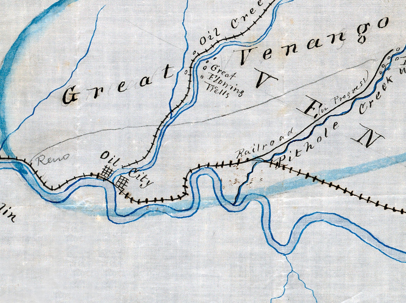1880 Map of the Great Venango Oil Basin Pennsylvania - Etsy