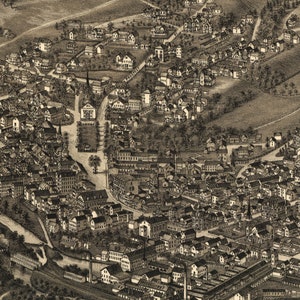 1882 Panoramic Map of Fitchburg Massachusetts - Etsy