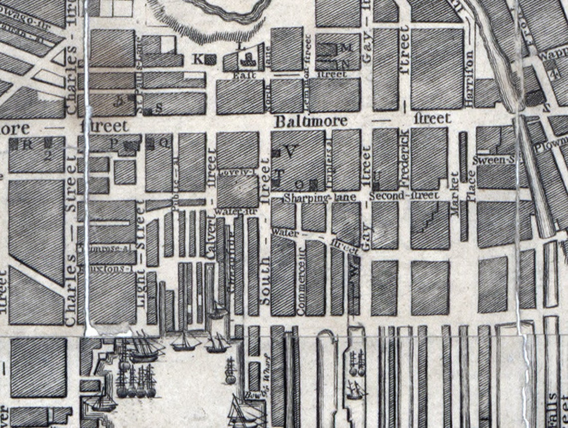 1804 Map of Baltimore Maryland | Etsy