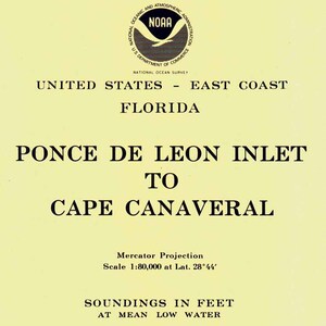 1975 Nautical Map of Ponce De Leon Inlet to Cape Canaveral - Etsy