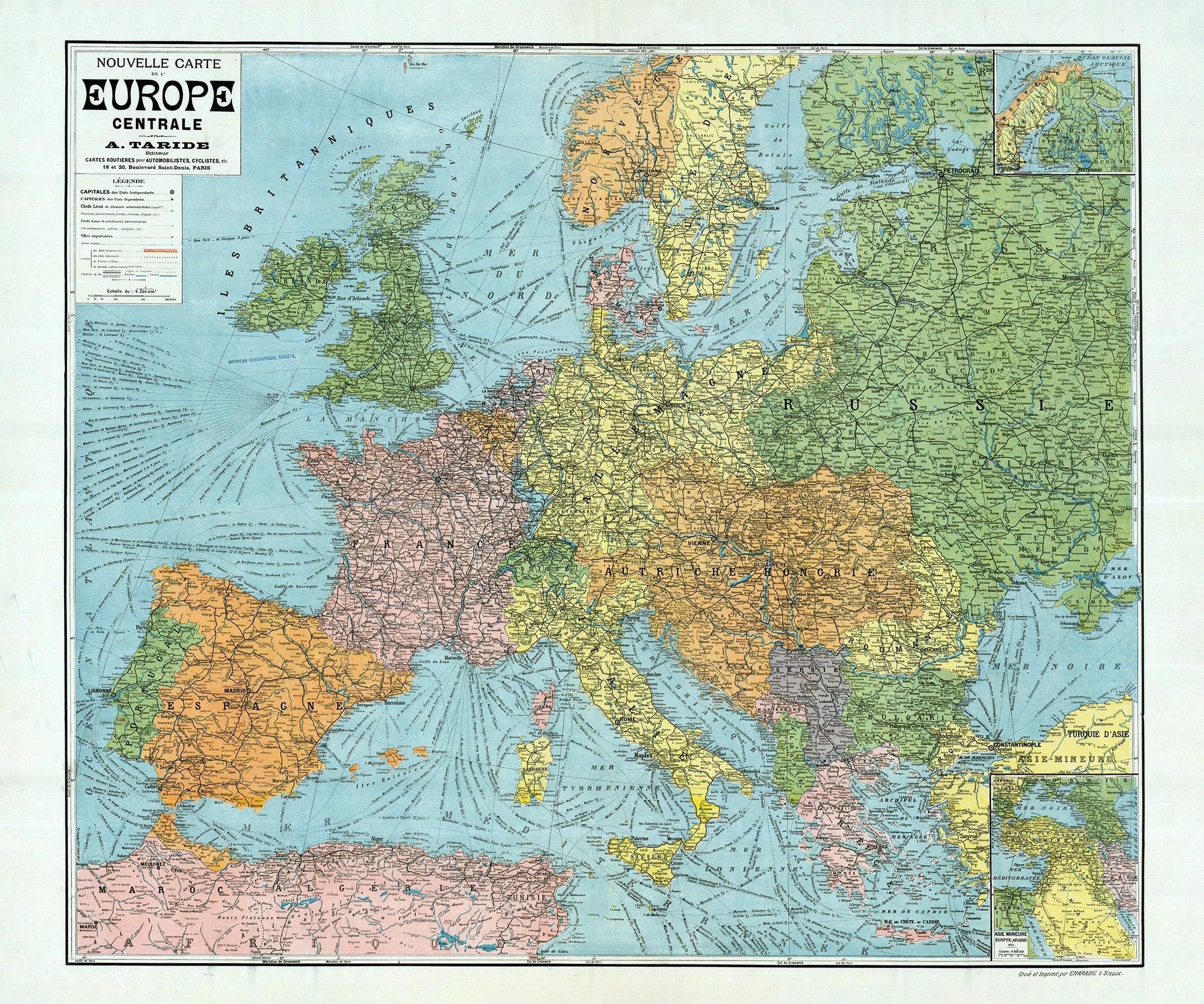 1918 Map of Europe - Etsy