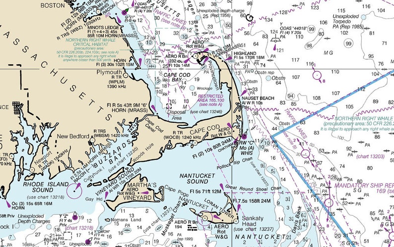 2015 Nautical Map of Cape Sable to Cape Hatteras - Etsy