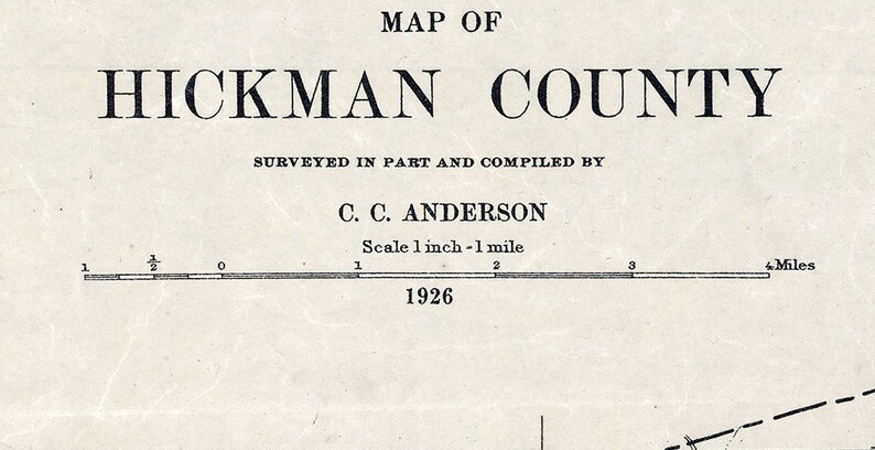 1926 Map of Hickman County Tennessee - Etsy