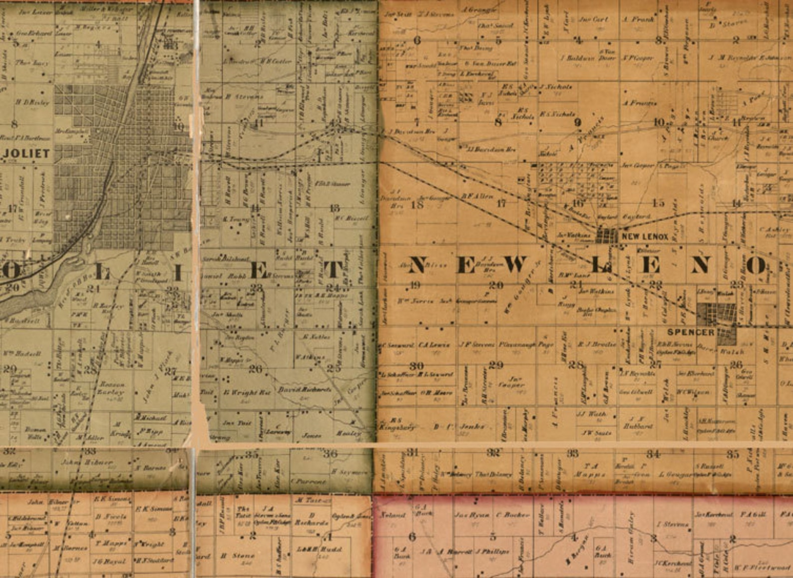 1864 Farm Line Map of Will County Illinois - Etsy