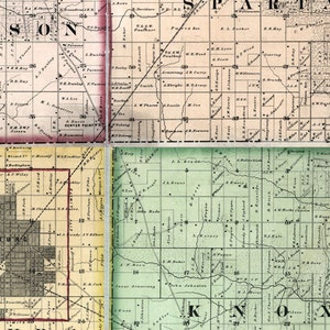 1861 Farm Line Map of Knox County Illinois Galesburg - Etsy