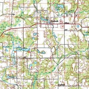 1990 Map of Portage County Wisconsin - Etsy