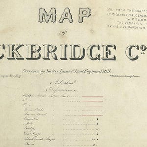 1863 Map of Rockbridge County Virginia - Etsy