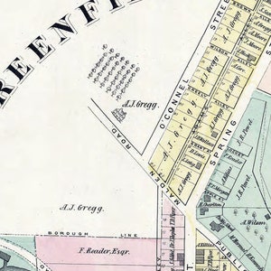 1876 Map of Fredericktown Washington County Pa Greenfield - Etsy