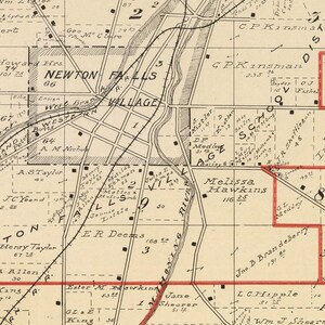 1899 Map of Newton Township Trumbull County Ohio - Etsy
