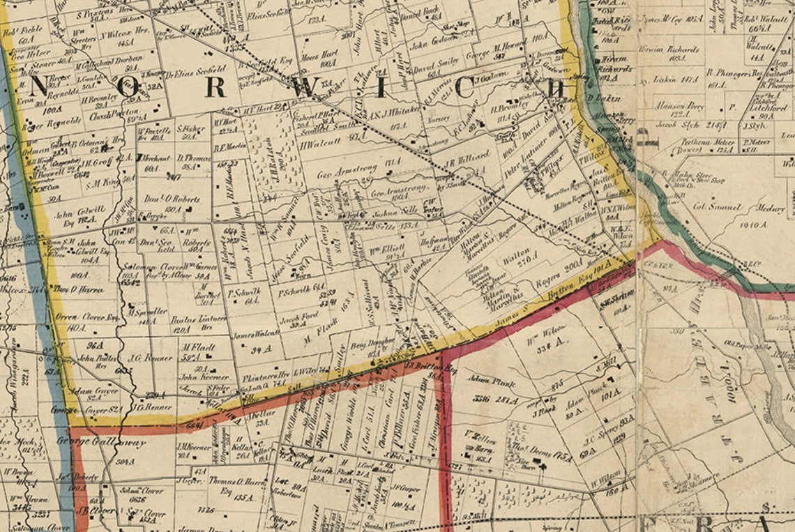 1856 Farm Line Map of Franklin County Ohio - Etsy
