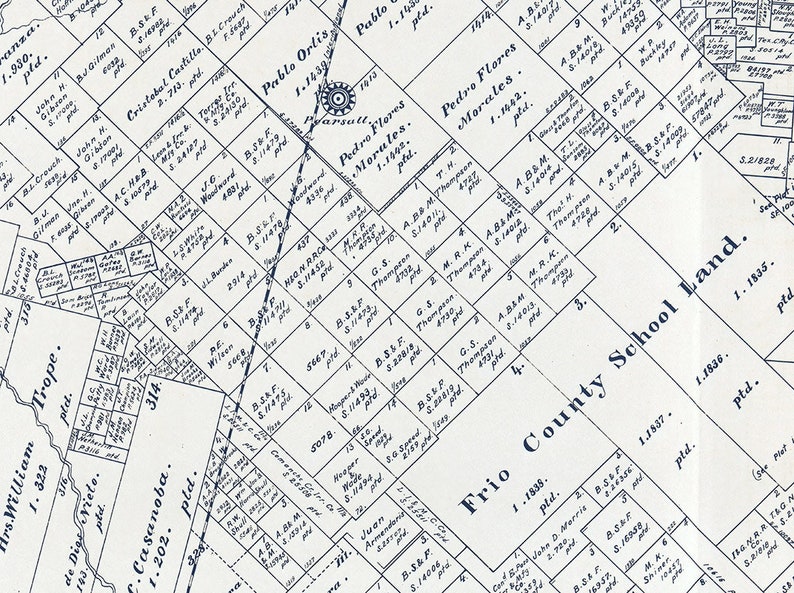 1893 Farm Line Map of Frio County Texas - Etsy