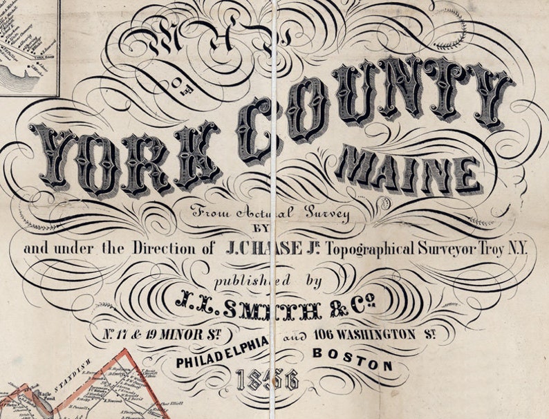 1856 Map of York County Maine Genealogy - Etsy