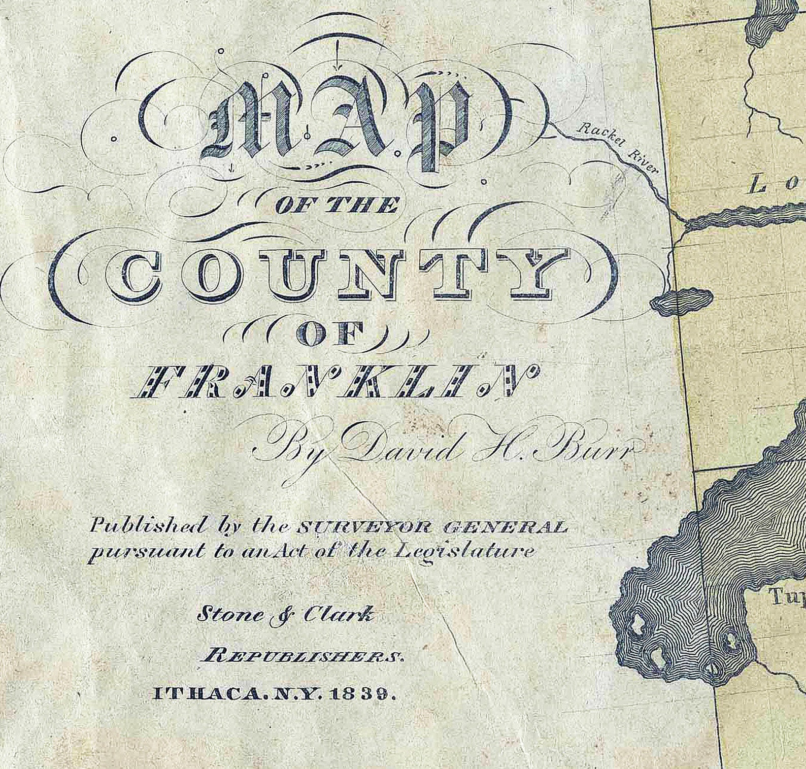 1839 Map of Franklin County New York - Etsy