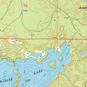 1972 Map of Townsend Quadrangle Wisconsin Archibald Lake - Etsy