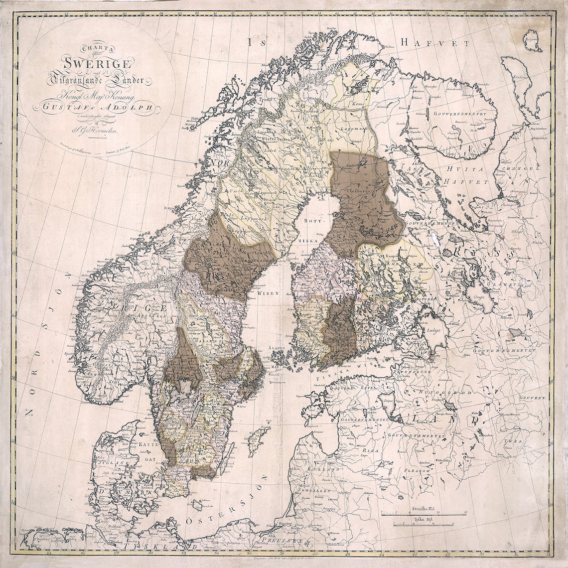 1797 Map of Sweden - Etsy