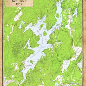 1965 Map of Lake Hopatcong New Jersey - Etsy