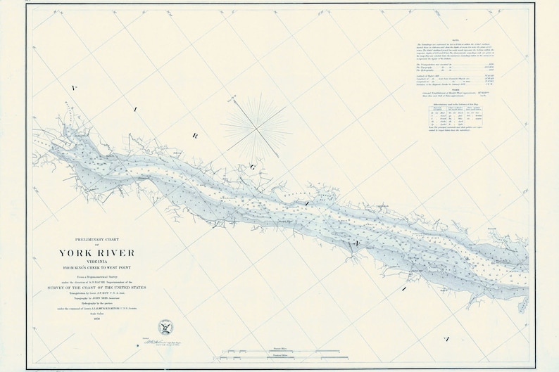1858 Map of the York River Virginia | Etsy