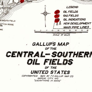 1920 Oil Field Map of Oklahoma and Texas - Etsy
