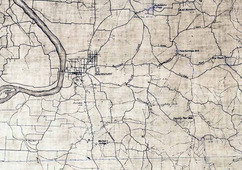 1920 Map of Hardin County Tennessee - Etsy
