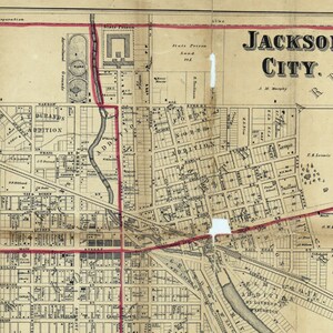 1858 Farm Line Map of Jackson County Michigan - Etsy