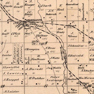 1876 Map of Granville Township Milwaukee County Wisconsin - Etsy