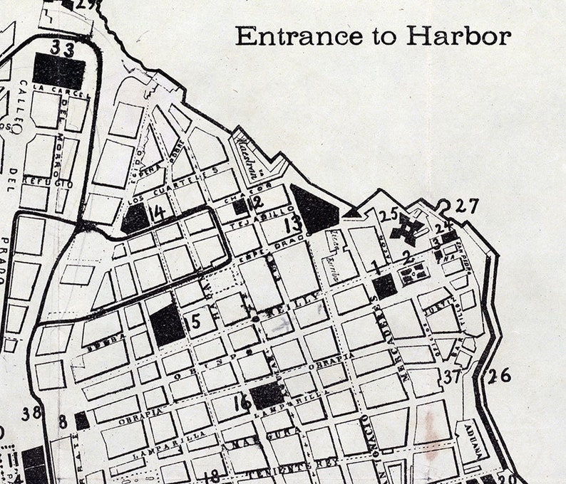 1900 Map of Havana Cuba - Etsy