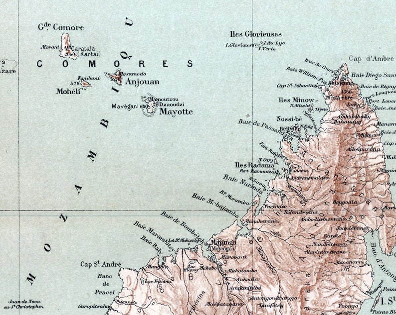 1889 Map of Madagascar - Etsy Canada