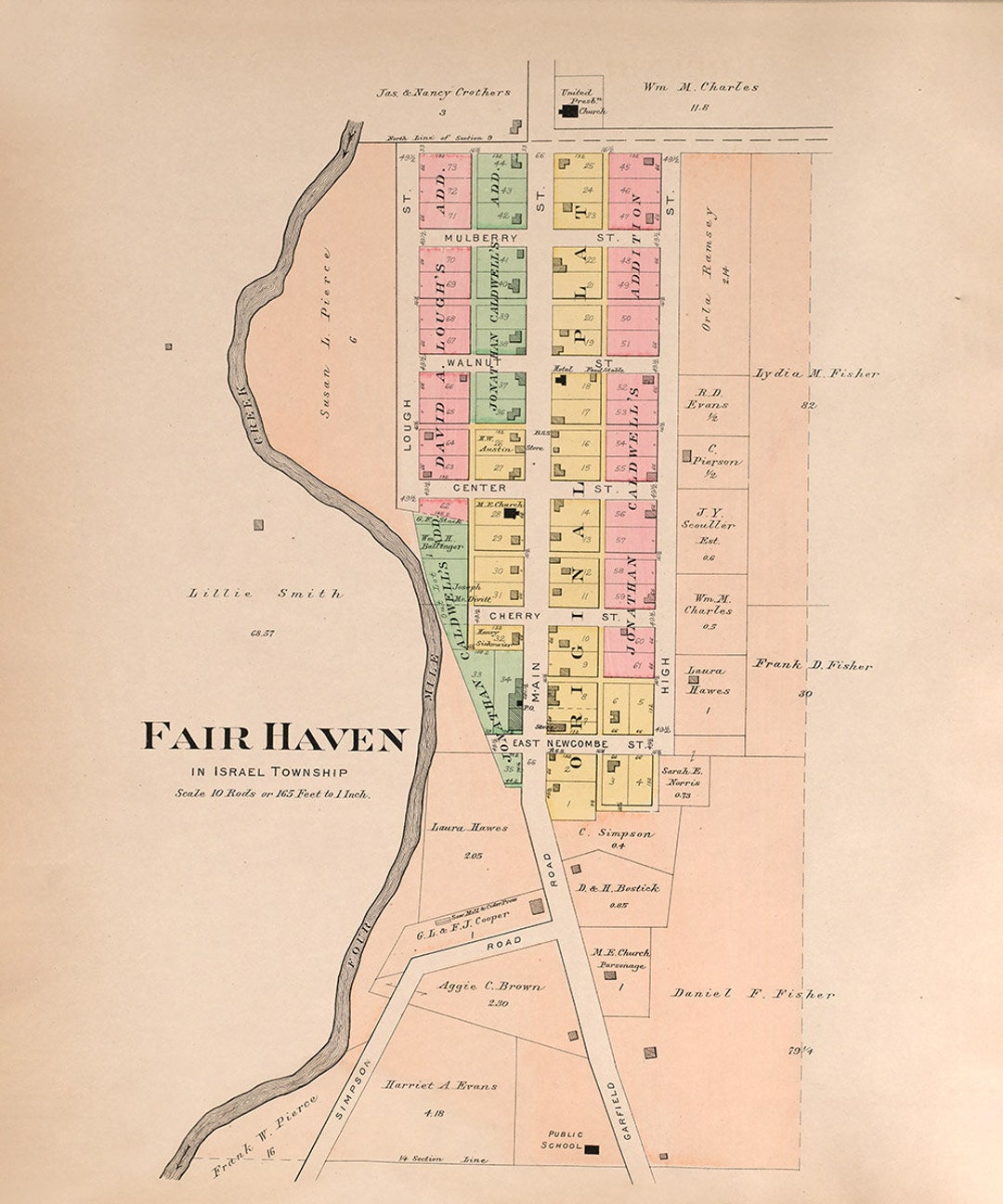 1912 Map of Fair Haven Preble County Ohio - Etsy