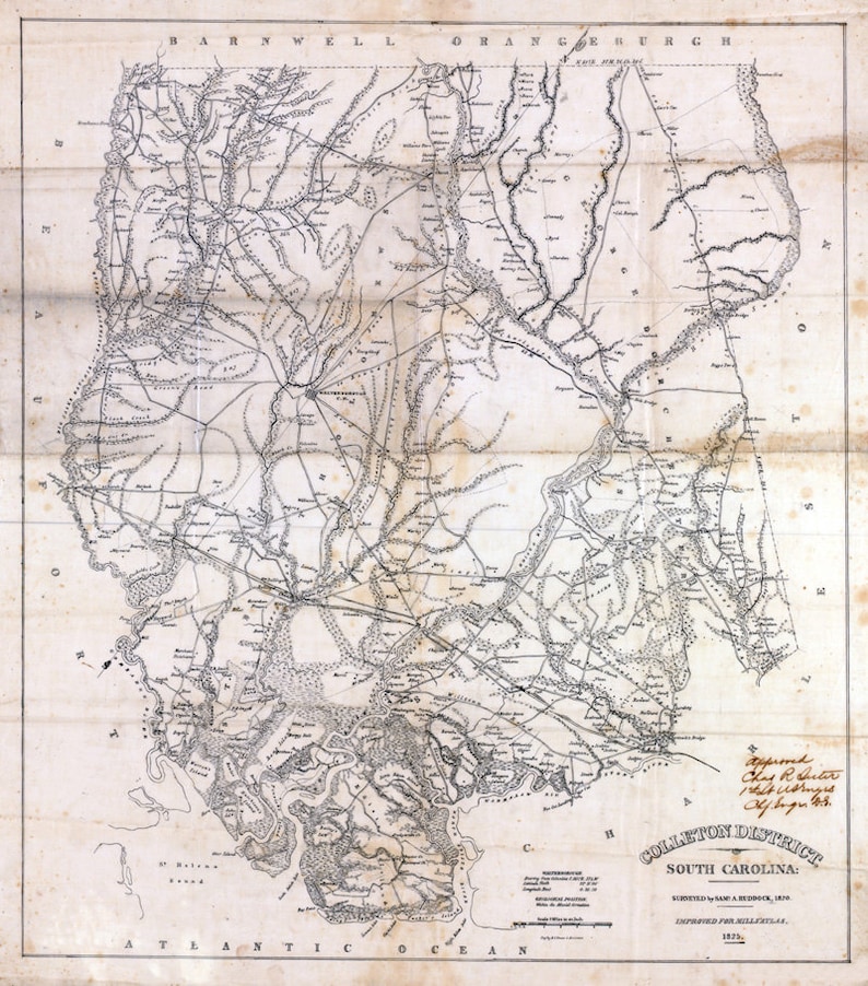 1825 Map of Colleton District county South Carolina - Etsy