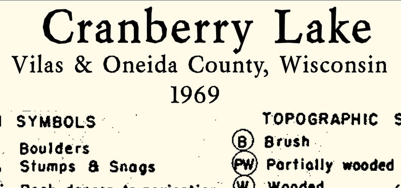 1969 Map of Cranberry Lake Vilas and Oneida County Wisconsin - Etsy