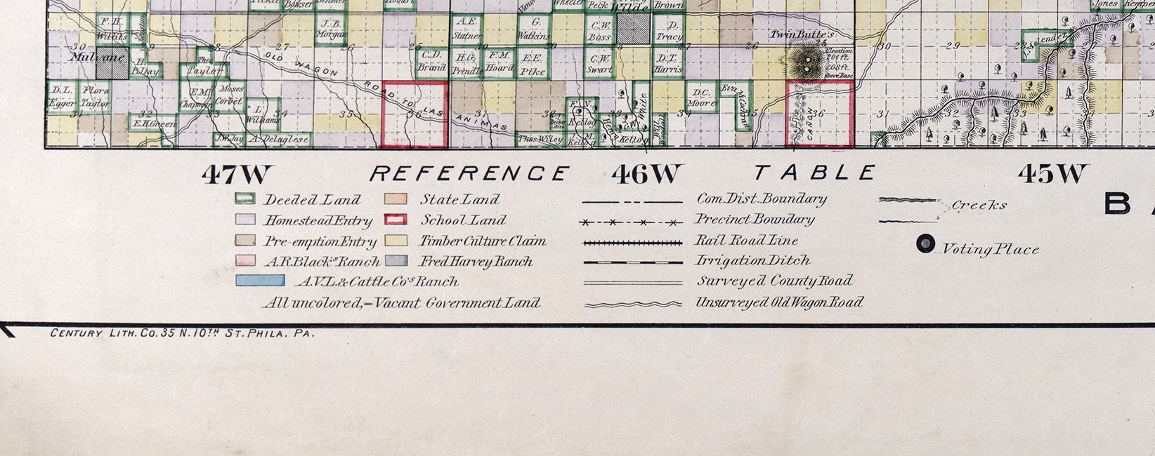 1889 Map of Prowers County Colorado - Etsy UK