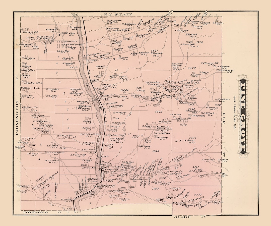 1878 Map of Pine Grove Township Warren County Pennsylvania - Etsy