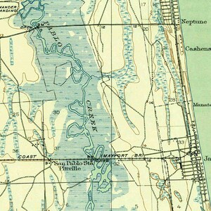 1918 Topo Map of Mayport Florida Quadrangle Jax Beach - Etsy