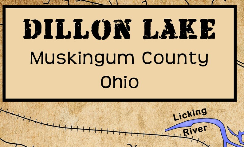 2024 Map of Dillon Lake Ohio - Etsy