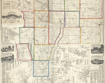 Typographic Map of Dufferin County, Ontario | County Map Print ...