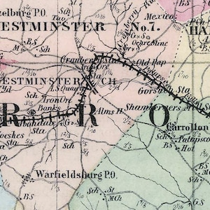 1866 Map of Carroll County Maryland - Etsy