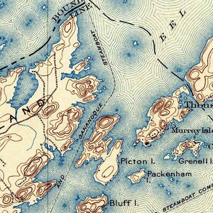 1903 Topo Map of Grindstone New York Thousand Island Park - Etsy