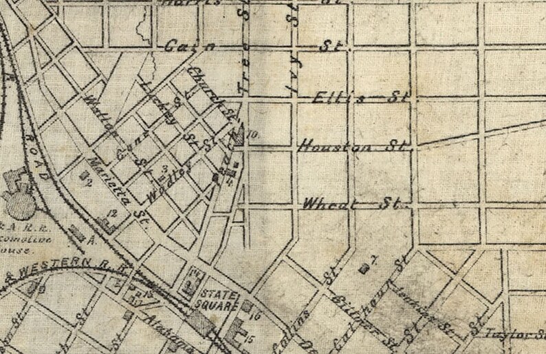 1864 Map of Atlanta Georgia | Etsy