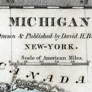 1831 Map of Michigan - Etsy