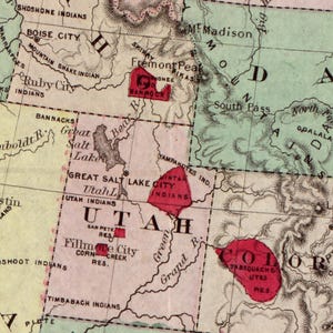 1868 Map of Indian Tribes in the United States - Etsy