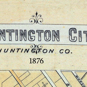 1876 Map of Huntington City Huntington County Indiana - Etsy