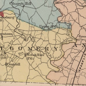 1868 Map of Franklin County Pennsylvania - Etsy